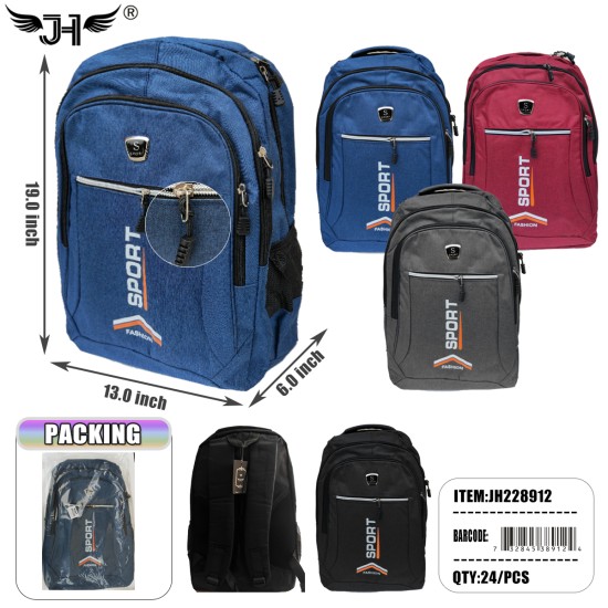 BACKPACK - 19" 4 COLOR MIX 12PC/2PK/24PC/CS