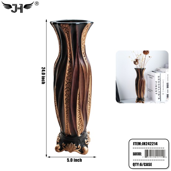 VASE - 24" CERAMIC WITH BRANCHES AND TREE DESIGN 6PC/CS